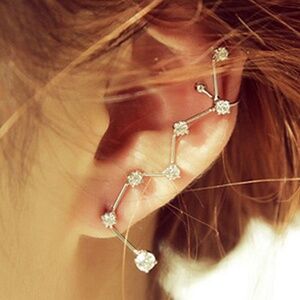 Jewelry | Sparkling Crystal Bar Ear Wrap Retro Silver Ear Wrap Retro ...